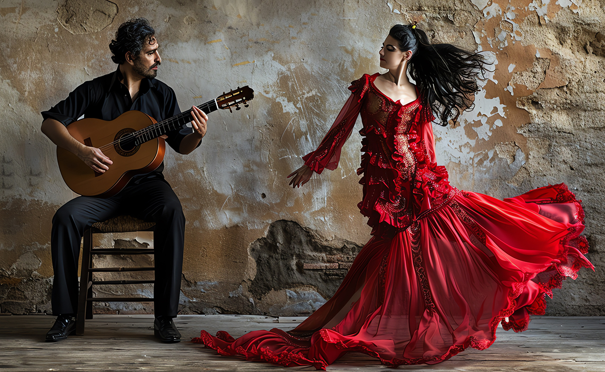 Spectacle de flamenco, danseurs et musiciens, pour événement public ou ...